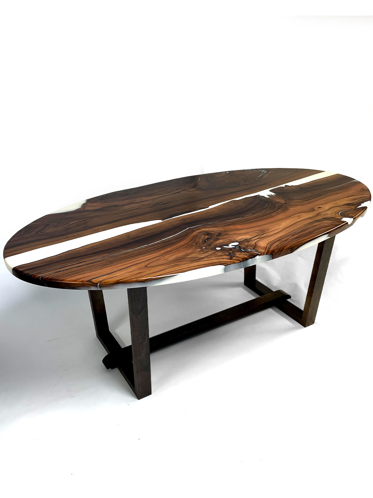 Oval epoxy and wood table XL | Shipping 1-2 day | WoodenArtPro.com